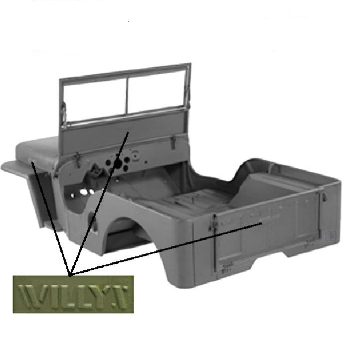 Omix-Ada DMC-673859-2A Willys Jeep CJ2A Steel Body Kit, With Willys ...