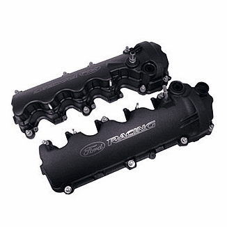Black Ford Racing 3- Valve Cam Covers. Laser Etched, (05-10)