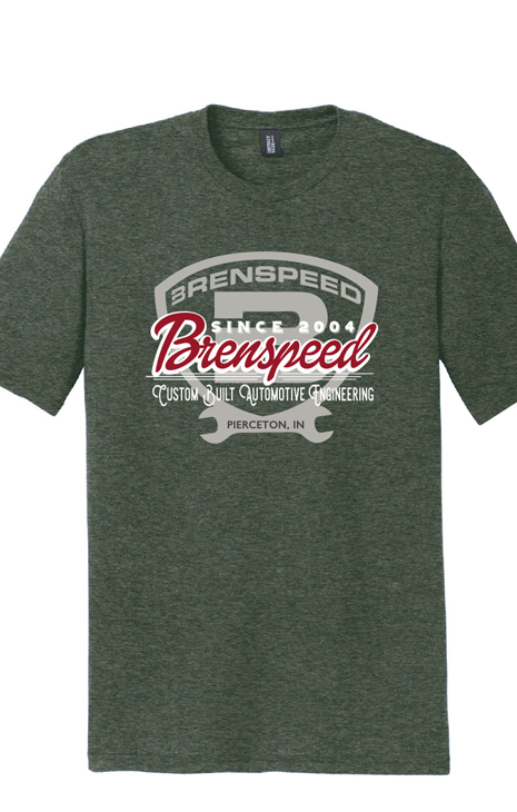 Vintage Brenspeed T-Shirt Custom Built Automotive Engineering- Green