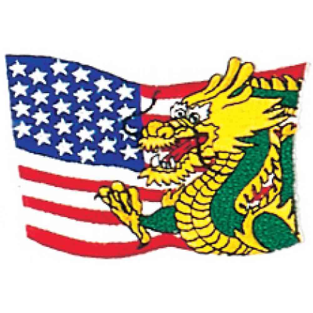 AMERICAN FLAG DRAGON PATCH on sales only $3.99