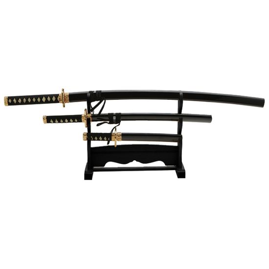 SAMURAI SWORD SET (Gold Tsuba) 24k gold plated on sale only $284.35