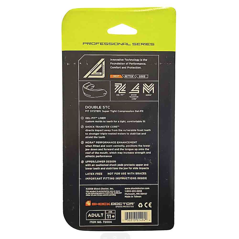 SHOCK DOCTOR DOUBLE STC STRAPLESS MOUTH GUARD ADULT on sale only $12.95