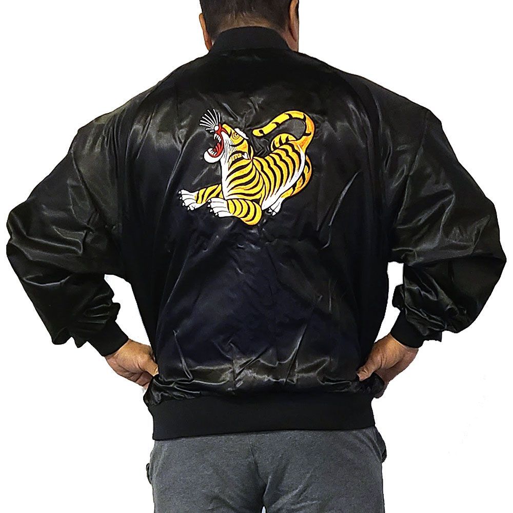 TIGER SATIN BOMBER JACKET on sale only $39.95