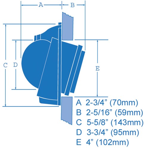 3-3/4" Saturn Bulkhead compass