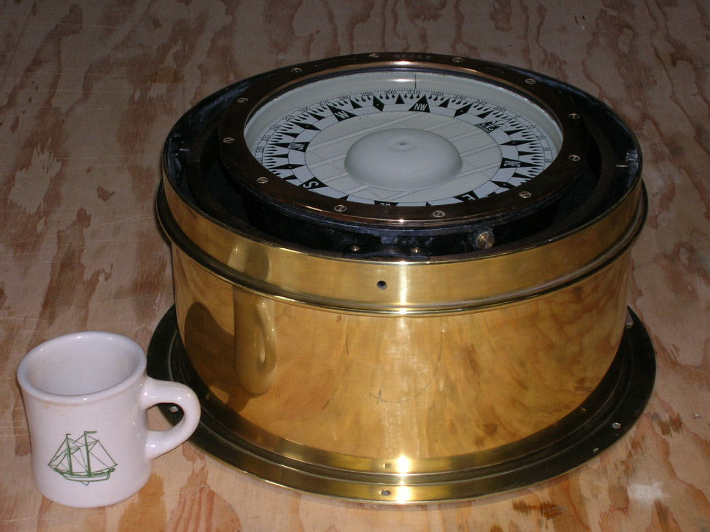 9" Antique Ritchie Compass in Binnacle