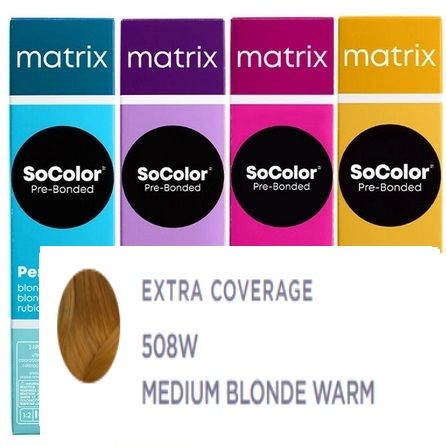 Matrix SoColor Pre-Bonded Permanent Hair Color EXTRA COVERAGE 508W ...