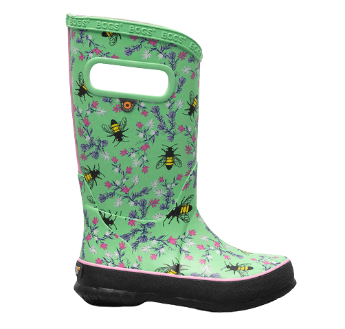 Bogs Kids Rainboot Bees Mint Green