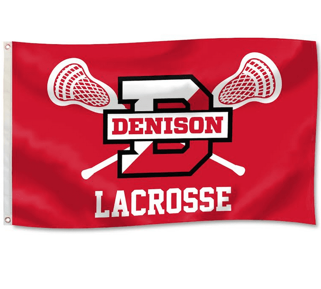 Denison University Lacrosse Flag 3'X5' Red