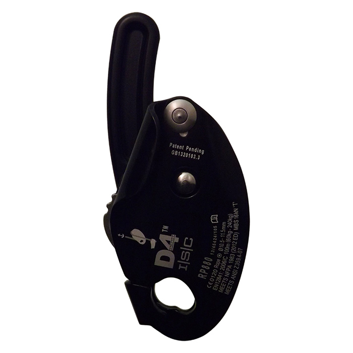ISC D4 Work Rescue Industrial Descender Black