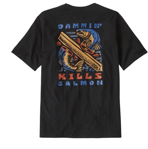 Patagonia Mens Take A Stand Responsibili-Tee Dammin' Kills/ Black