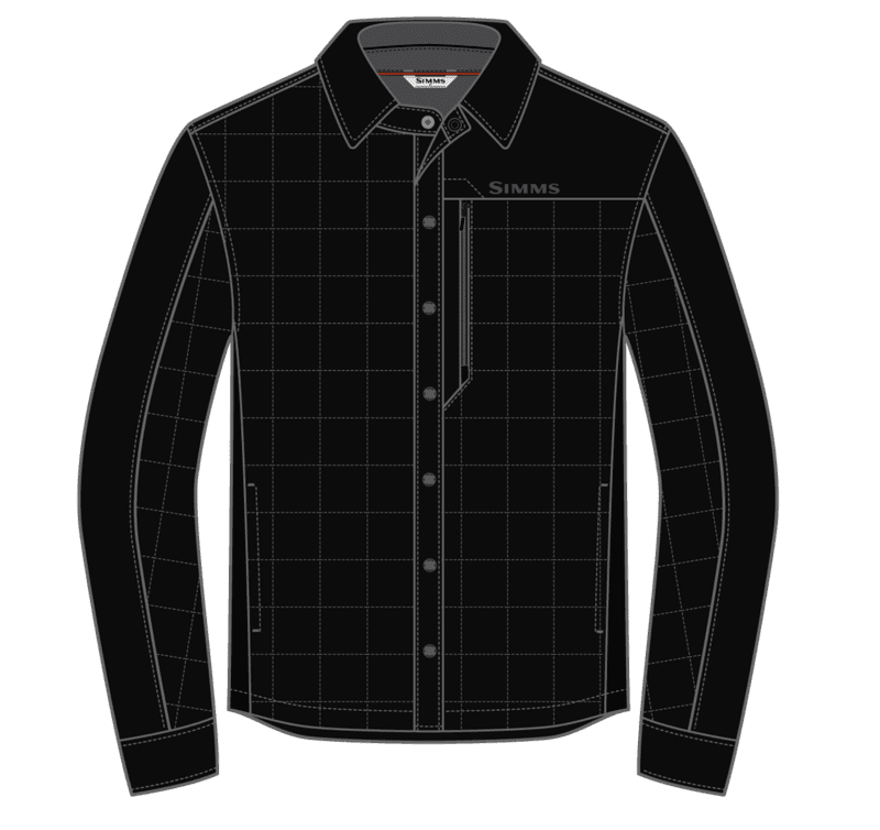 Simms Mens Fall Run Hybid Shacket Black