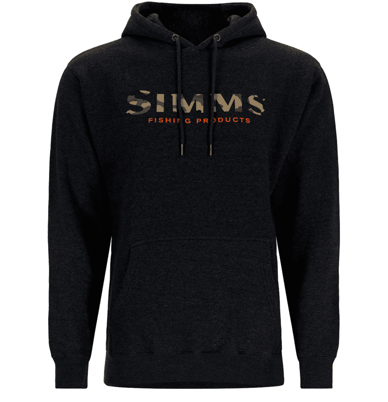 Simms Mens Logo Hoody Charcoal Heather
