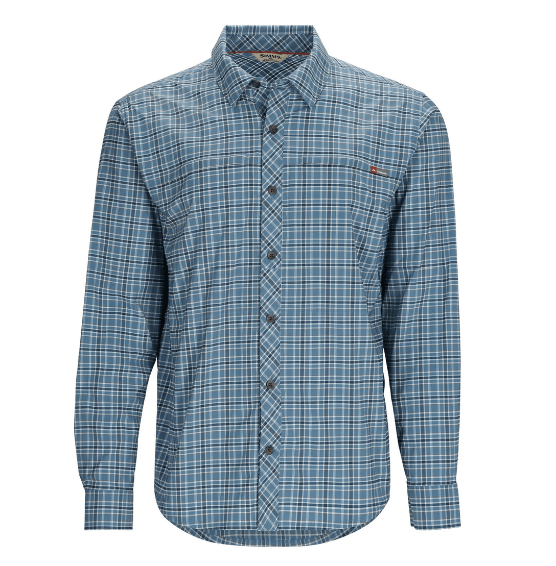Simms Mens Stone Cold Long Sleeve Shirt Midnight Plaid