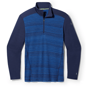 Smartwool Mens Classic Thermal Merino Base Layer 1/4 Zip Deep Navy ...