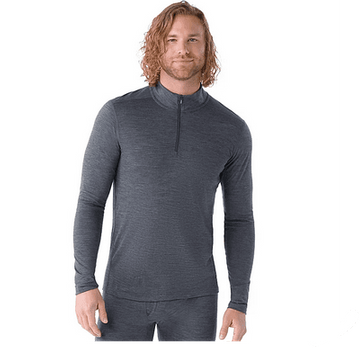 Smartwool Mens Classic All-Season Merino Base Layer 1/4 Zip Iron Heather