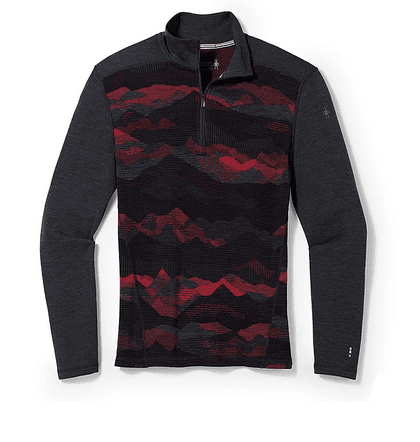 Smartwool Mens Classic Thermal Merino Base Layer Pattern 1/4 Zip ...