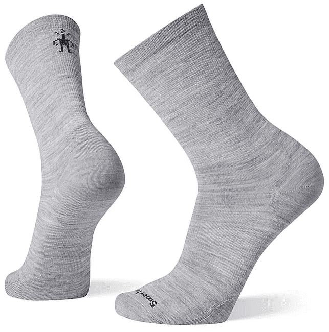 Smartwool Mens Everyday Anchor Line Zero Cushion Crew Socks Light Gray