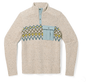 Smartwool Mens Heavy Henley Sweater Oat Heather (close out)