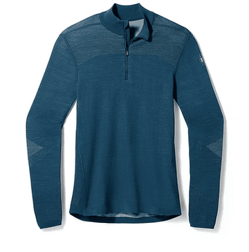 Smartwool Mens Intraknit Thermal Merino Base Layer 1/4 Zip Twilight Blue