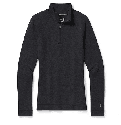 Smartwool Womens Classic Thermal Merino Base Layer 1/4 Zip Charcoal Heather