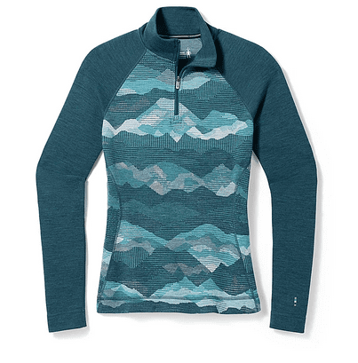 Smartwool Womens Classic Thermal Merino Base Layer 1/4 Zip Twilight ...