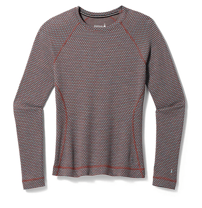 Smartwool Womens Classic Thermal Merino Base Layer Crew Pecan Brown Dot