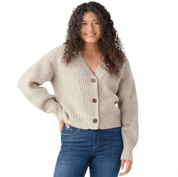 Smartwool Womens Cozy Lodge Cropped Cardigan Sweater Oat Heather (close ...