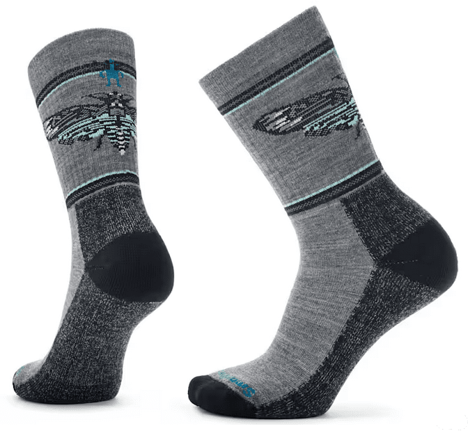 Smartwool Unisex Everyday Mystic Moth Crew Socks Medium Gray (close out)