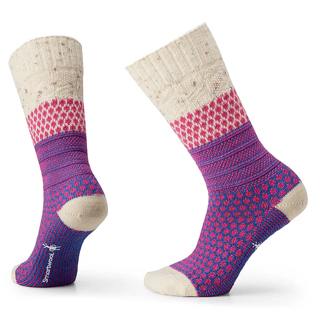 Smartwool Womens Everyday Popcorn Cable Full Cushion Crew Socks Power Pink