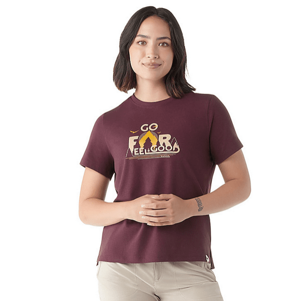 Smartwool Womens Go Far Feel Good Graphic Short Sleeve Tee Eggplant