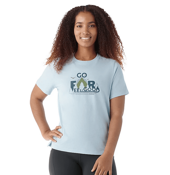 Smartwool Womens Go Far Feel Good Graphic Short Sleeve Tee Winter Sky ...