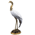 PORCELAIN AND BRONZE LARGE SHORE BIRD FIGURINE STATUE
