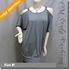 Cold Shoulder Chain Strap Batwing Tunic Frock Top Gray