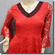 Deep V Neckline Sexy Lace Lady Tunic Top Red