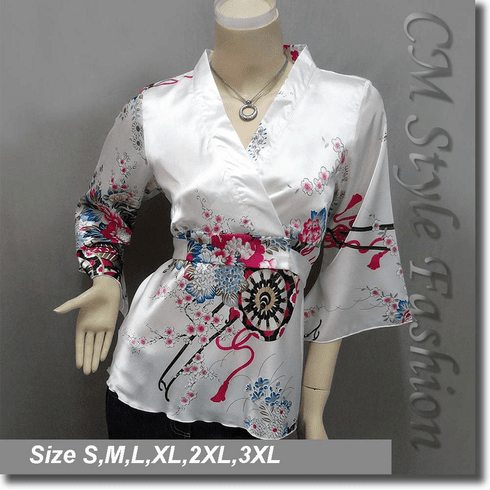 Japan Kimono Style Top White