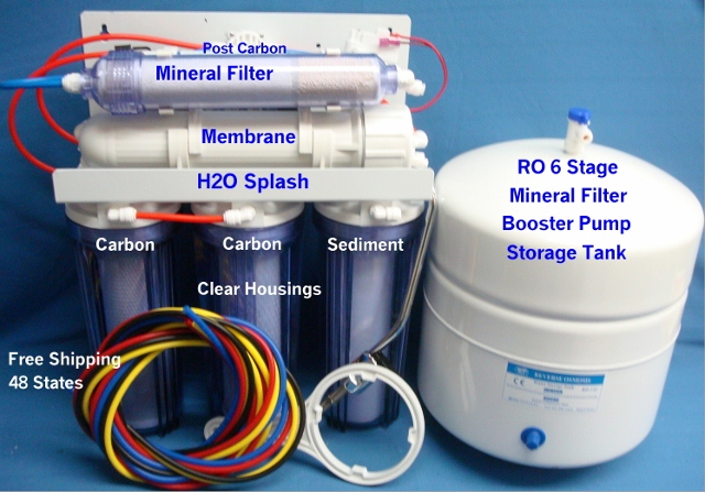 6 Stage RO System with Booster Pump and Mineral Filter (Clear Housing ...