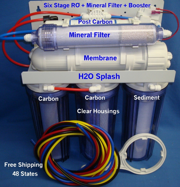 6 Stage RO System with Booster Pump and Mineral Filter (Clear Housing ...