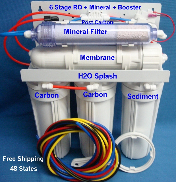 6 Stage RO System with Booster Pump and Mineral Filter (White Housing ...