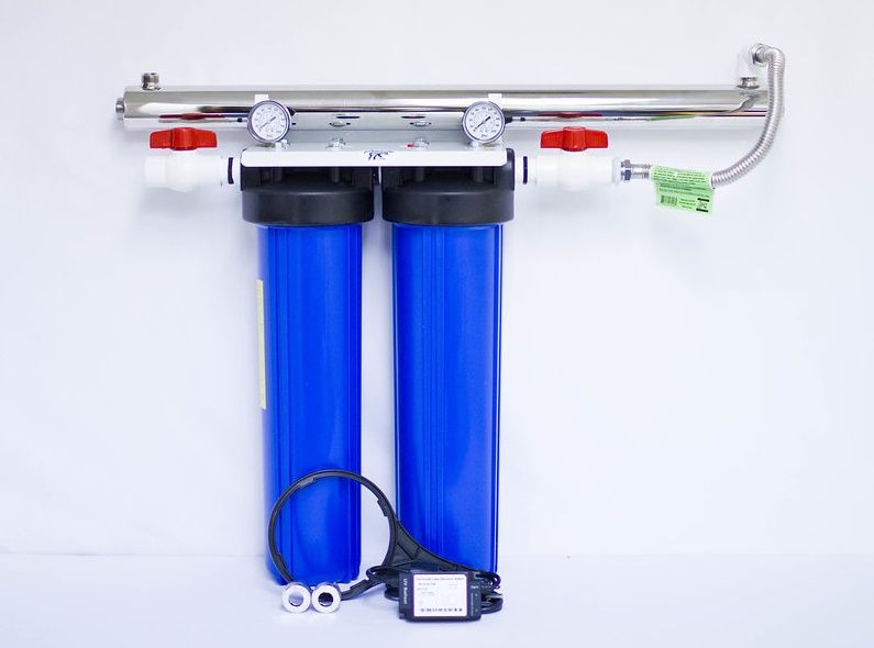Big Blue 20" Water Filter - Dual 1" Ports - 12 GPM UV with Ball Valves ...