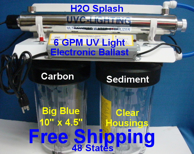 UV Ultraviolet Replace 6 Gal/Min Lamp/RO/Drinking Water