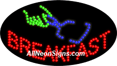 Animated Breakfast LED Sign