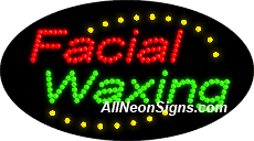 Animated Facial Waxing LED Sign