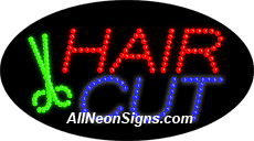 Animated Hair Cut LED Sign