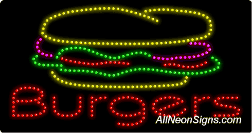 Burgers LED Sign