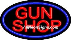 Gun Shop Flashing Neon Sign