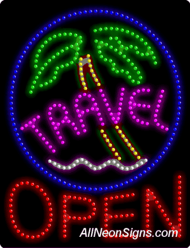 Travel Open LED Sign