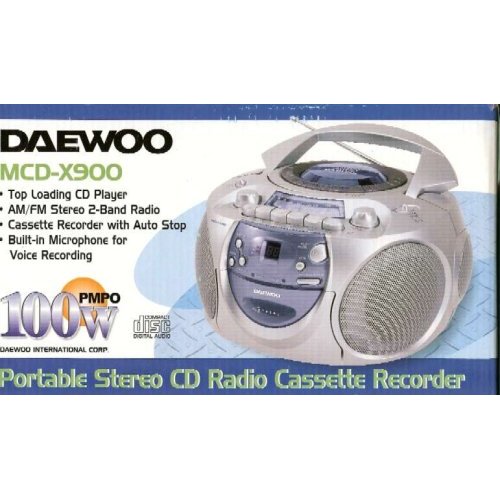 Daewoo mcd-x900 portable cd/radio/cassette recorder for 110-240 volts