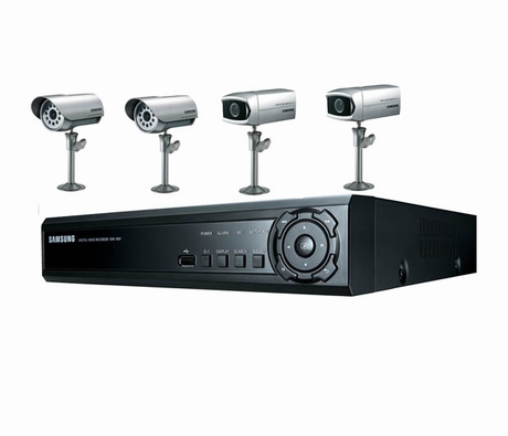 Samsung ez view 4 channel real time dvr system with 4 cameras