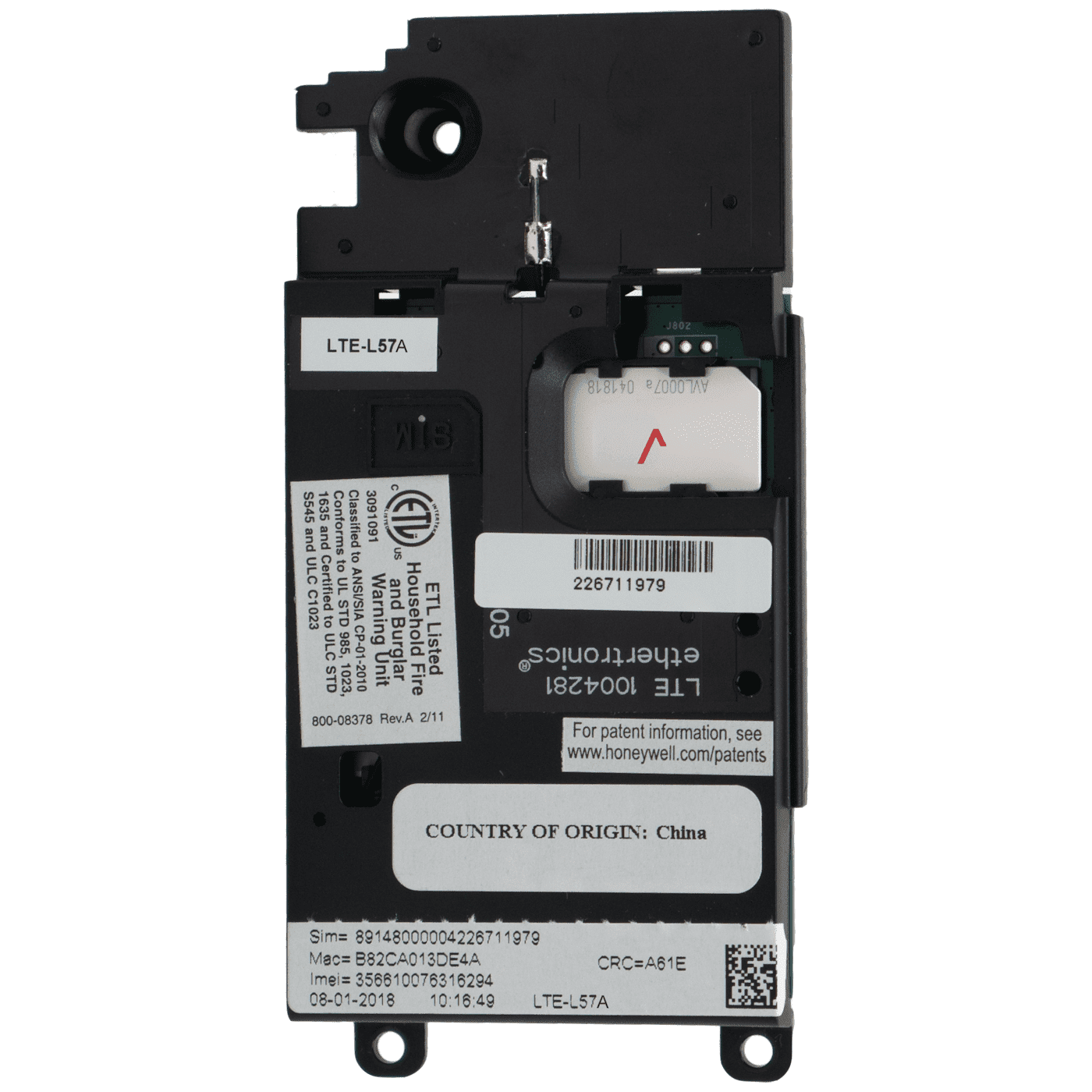 LTE-L57A - Resideo Honeywell Home Cellular AT&T LTE Alarm Communicator ...