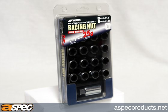 Work Wheels RS-R Lug Nut 12x1.5 Black Open Ended